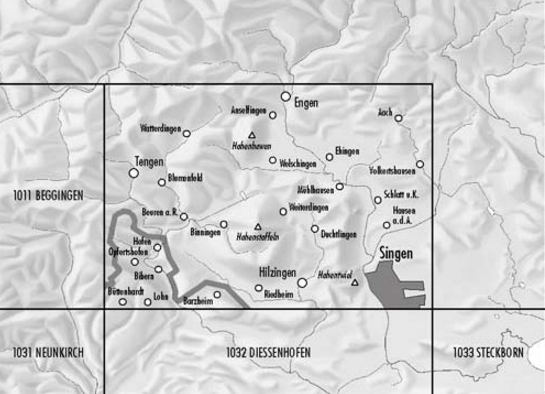 Wandelkaart 1012 Singen Baden Duitsland - Swisstopo