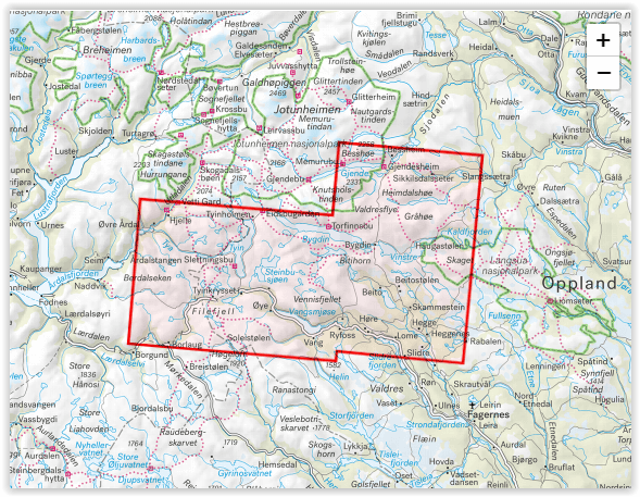 Wandelkaart Tourkaart 020 Beitostølen & Filefjell Noorwegen - Calazo