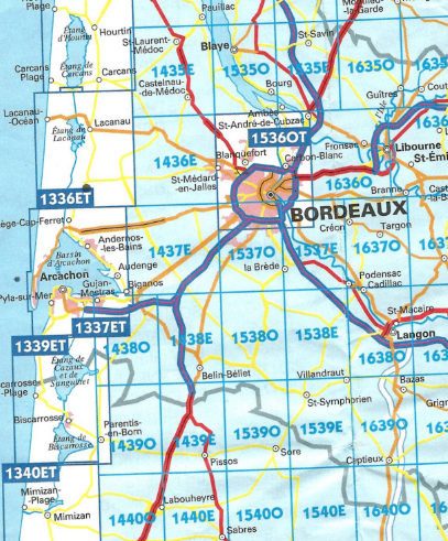 Wandelkaart 1337 ET Bassin d'Arcachon - IGN