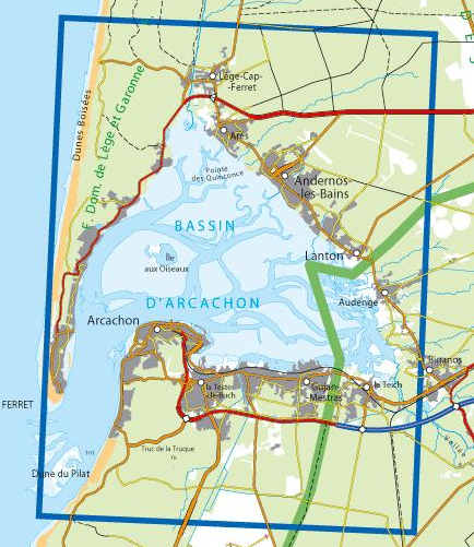 Wandelkaart 1337 ET Bassin d'Arcachon - IGN