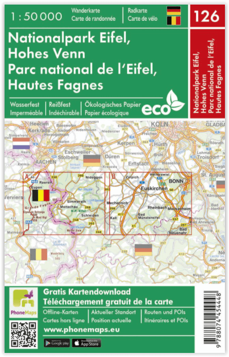 Wandelkaart D126 Eifel NP & Hoge Venen - Phonemaps