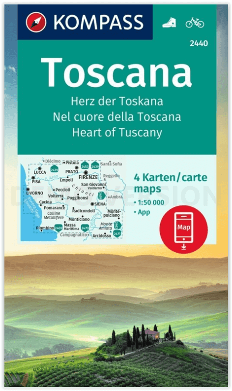 Wandelkaart 2440 Toscane 4-Set - Kompass